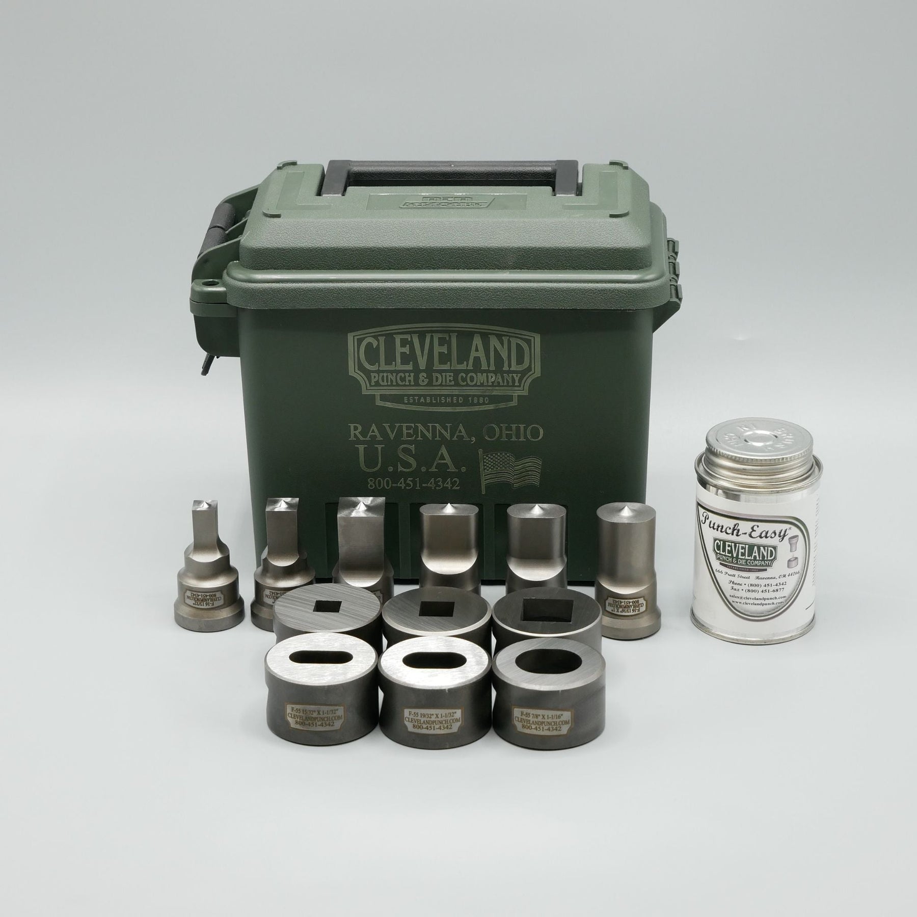 F16/F55 Square & Oblong Ironworker Punch & Die Set - 6 Pack