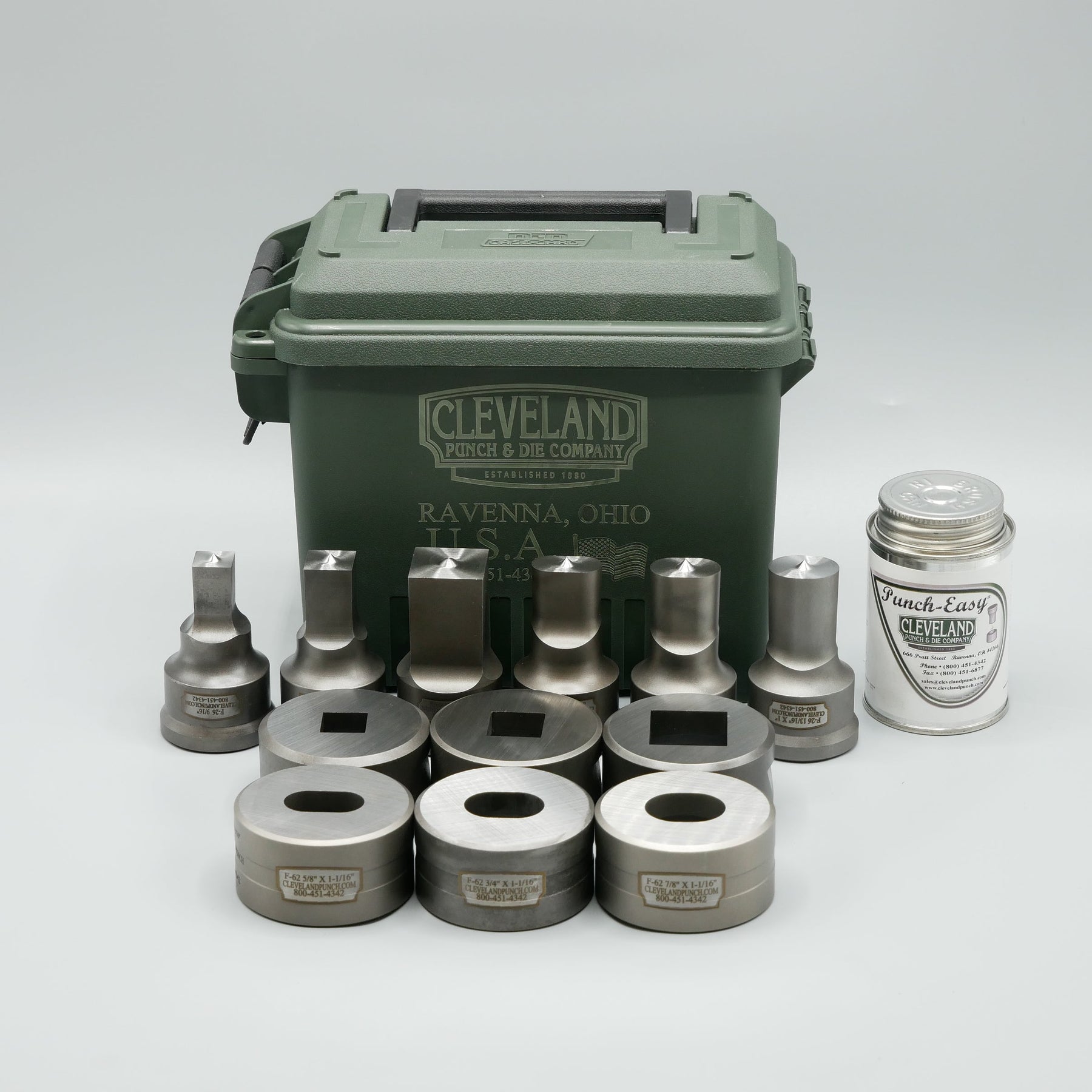 F26/F62 Square & Oblong Ironworker Punch & Die Set - 6 Pack
