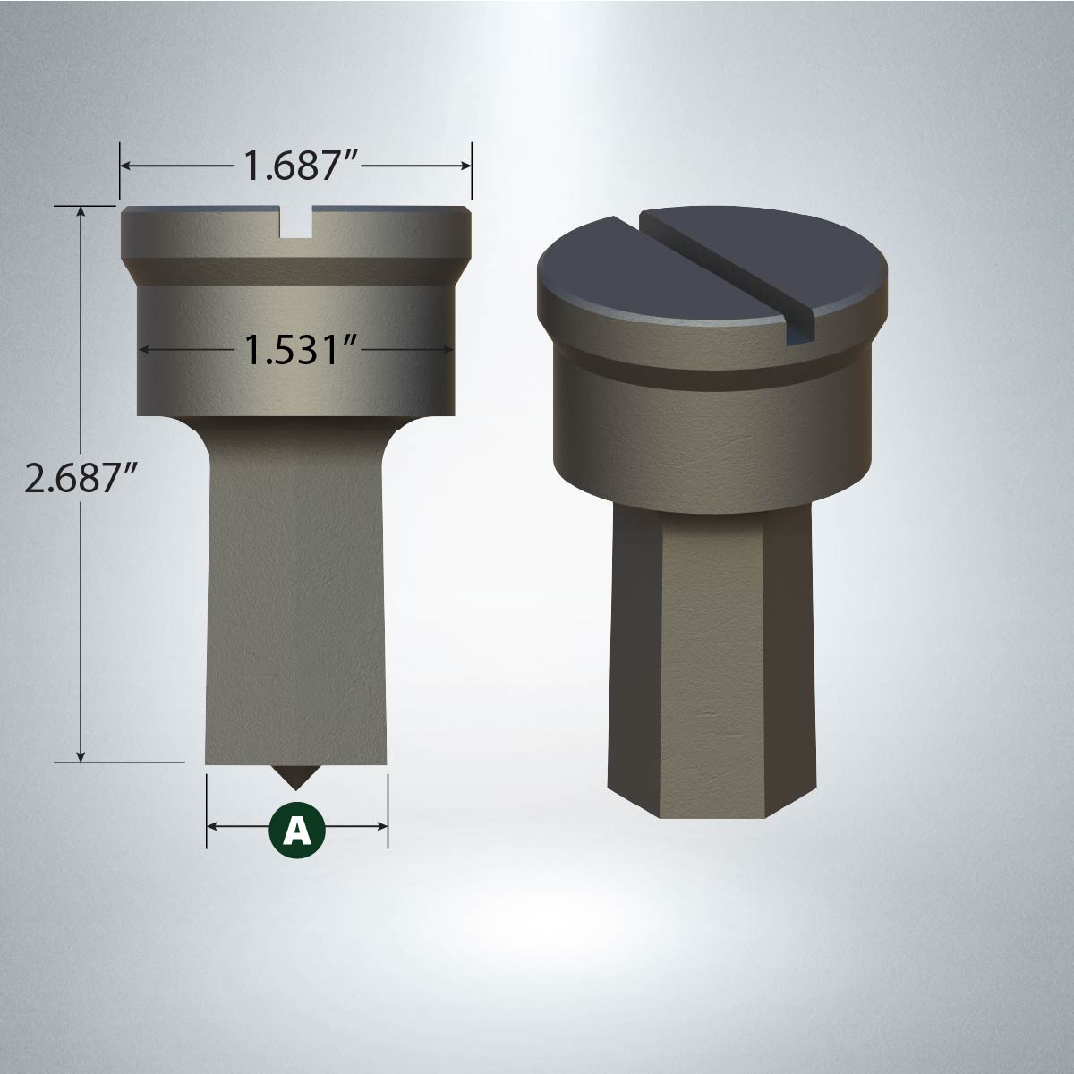 F26 Hexagon Punch with 4mm Single Keyway
